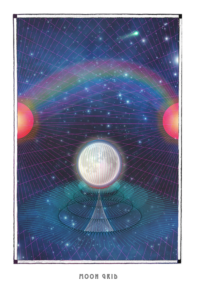 Space moon Grid art poster for home and office decor. – COLORO MYSTIC